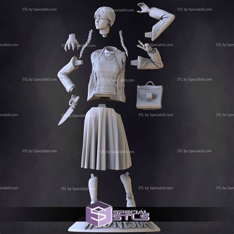 Wednesday Addams 3d Model Say Hi Specialstl