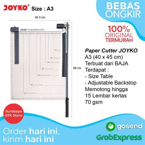 Jual Paper Cutter Joyko A3 Pc 3846 Alat Pemotong Kertas Trimmer Di