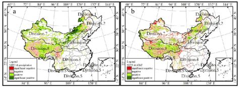 Spatial Distribution Of Correlation Coefficient Between Ndvi