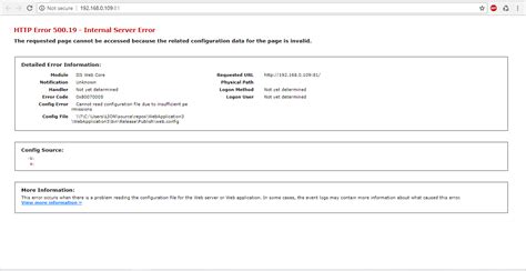 c error 500 19 internal server error when hosting on iis