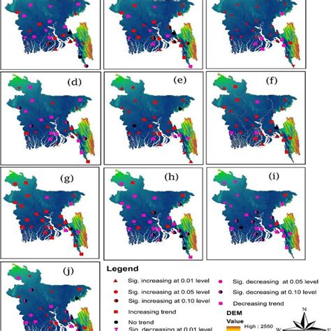 Spatial Distribution Patterns Of Decadal Trends In 10 Temperature