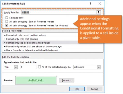 how to apply conditional formatting to pivot tables excel campus