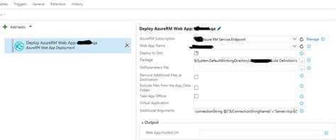 azure how to pass connectionstring when deploying azurerm web app in