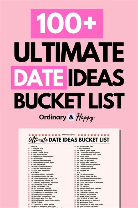 100 Ultimate Date Ideas Bucket List For The Perfect Date Ordinary