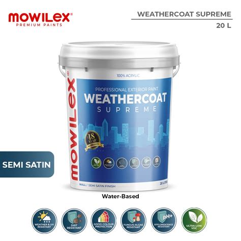 Jual Mowilex Weathercoat Supreme Cat Tembok Eksterior 20 L Shopee