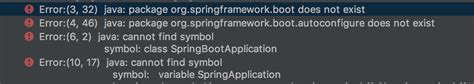 maven importing to intellij error package org springframework boot