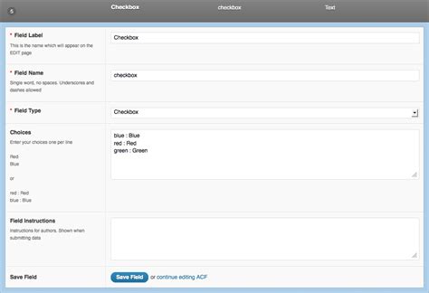 acf checkbox