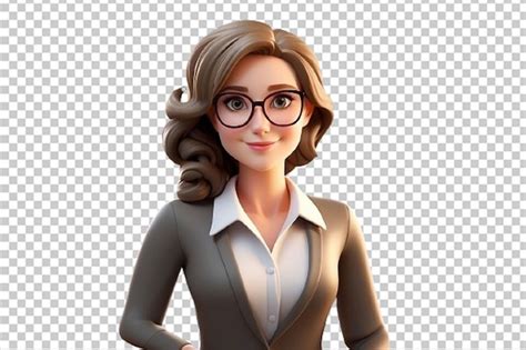Premium Psd 3d Female Teacher Cartoon Character