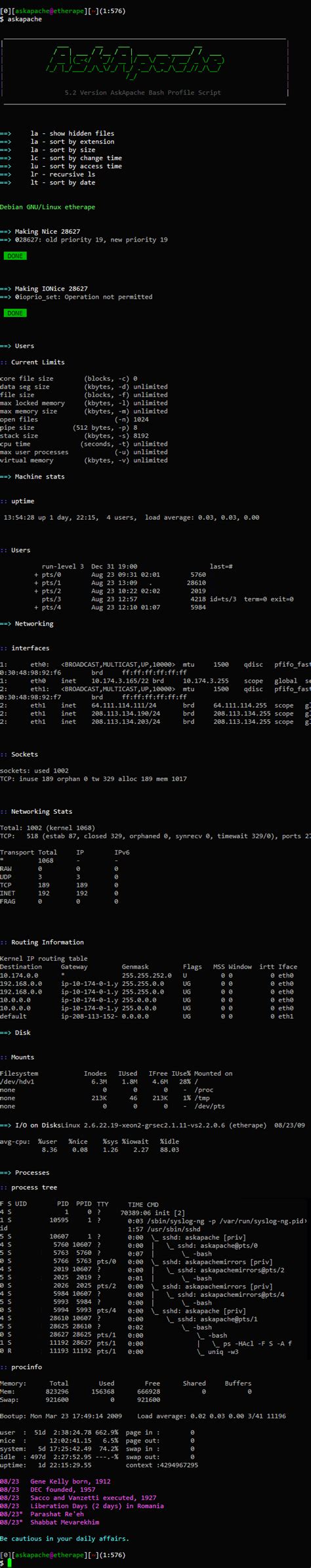 custom bash profile for advanced shell users