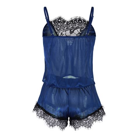 Mrulic Underwear Women Set Womens 2 Piece Sleepwear Satin Cami Shorts