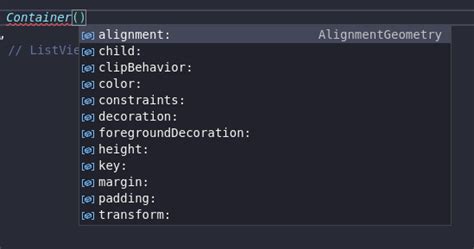 [solved] list arguments in vs code flutter