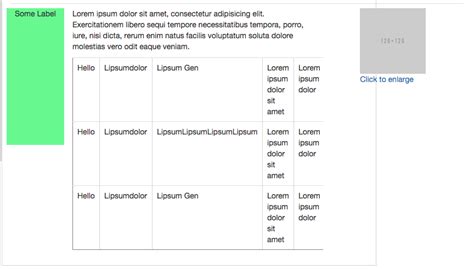 html table inside scrollable container still causes container width