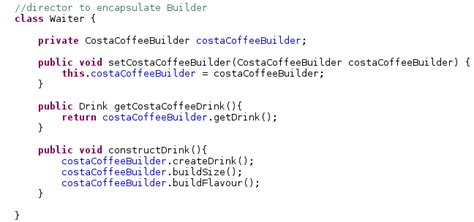 java latte builder design pattern in java