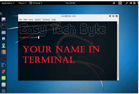 how to write your name in ubuntu kali bash shell or any linux
