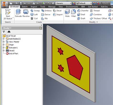 inventor 2023 help decal image on inventor part face does not show in