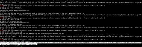 pull image failed failed to exec command sudo e bin bash c env