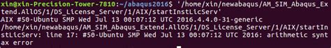 arithmetic syntax error when install shell script unix and linux stack