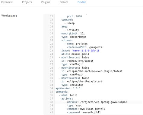 chapter 3 developer workspaces red hat codeready workspaces 2 5 red