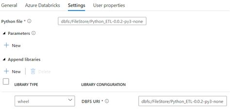 pyspark azure data factory run databricks python wheel
