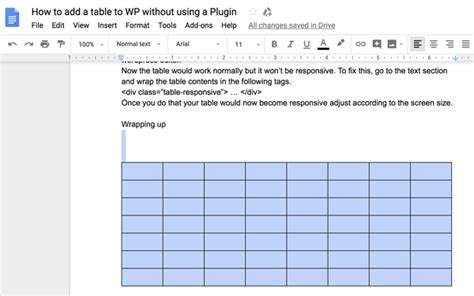 make tables responsive wordpress