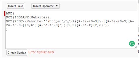 formula why does my regex for website validation not work
