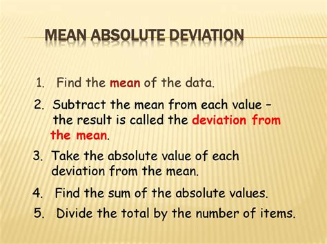 Mean Absolute Deviation Ppt Download