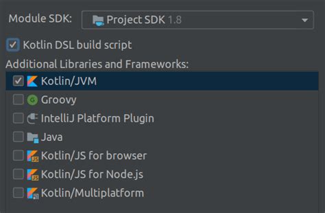 kotlin gradle for jvm new module error in intellij stack overflow