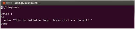 while loop shell scripting javatpoint