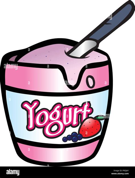 Ilustración Vectorial De Dibujos Animados De Yogur Imagen Vector De