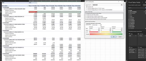 excel conditionally format unique rows in a pivot table and transfer
