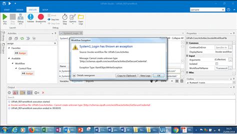 cannot create unknown type workflow