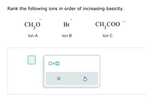 Solved Rank The Following Ions In Order Of Increasing