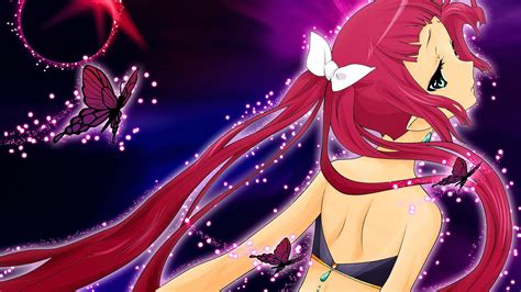 Wallpaper Illustration Redhead Long Hair Anime Girls Looking At