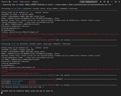 fresh instal of vsc and pio stm32 examples dont compile development