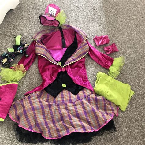 Mad Hatter Costume Girls Fairytale Alice In Wonderland Fancy Dress Age