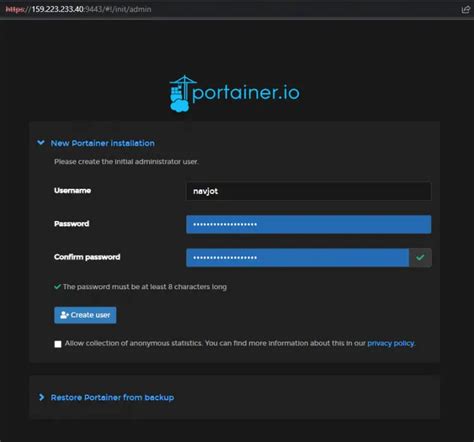 how to install and use portainer for docker management with nginx proxy