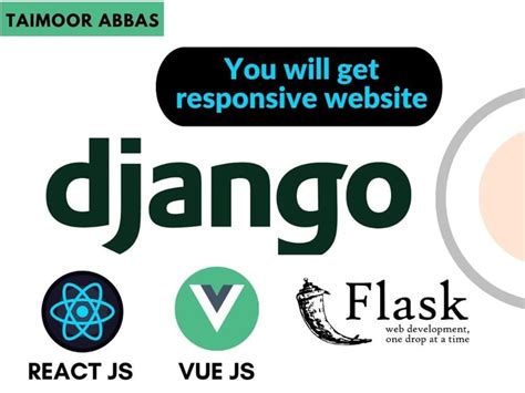 responsive website django flask vue js react js upwork