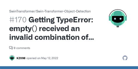 getting typeerror empty received an invalid combination of arguments