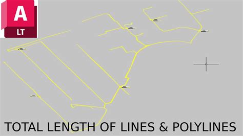 autocad lt total length of lines and polylines calculation youtube