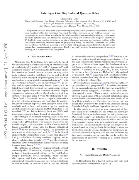 Pdf Interlayer Coupling Induced Quasiparticles