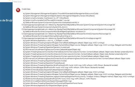 invalid class error while starting seb · issue 33 · safeexambrowser