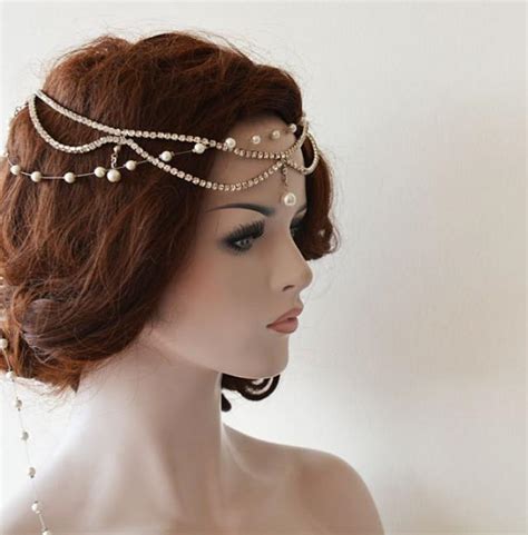 Bridal Headband Wedding Headpiece Rhinestone And Pearl Rhinestone