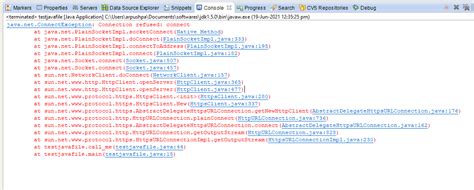 connectexception connection refused connect at java