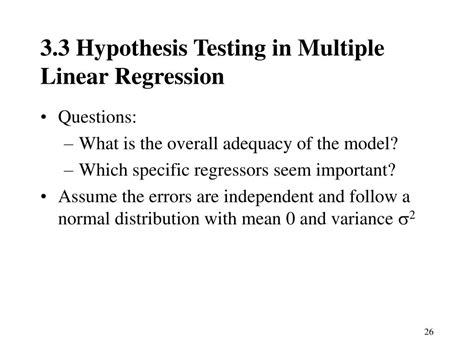 Ppt Chapter 3 Multiple Linear Regression Powerpoint Presentation