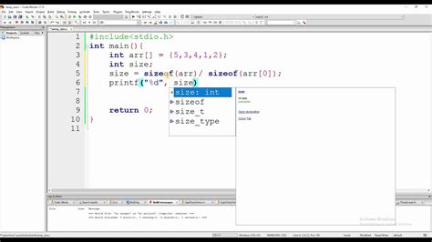 how to determine or get array length size in c youtube