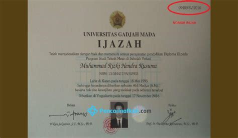 Contoh Nomor Dan Tanggal Ijazah Diploma 3 D3