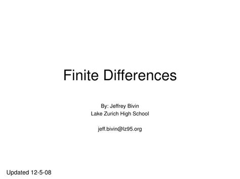 Ppt Finite Differences Powerpoint Presentation Free Download Id