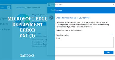 microsoft edge deployment error 0x1 1 nandocs