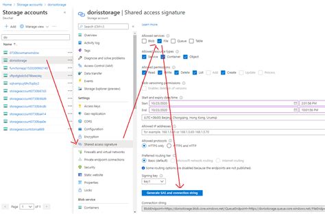 authorization request header for azure create file rest api when using