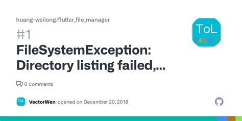 filesystemexception directory listing failed path storage
